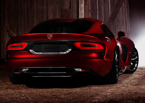 The back end of the 2013 SRT Viper GTS includes new LED taillights ...
